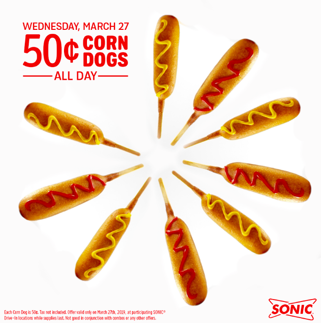 Sonic Drive-In: Corn dogs $0.50 Today Only! | Utah Sweet Savings