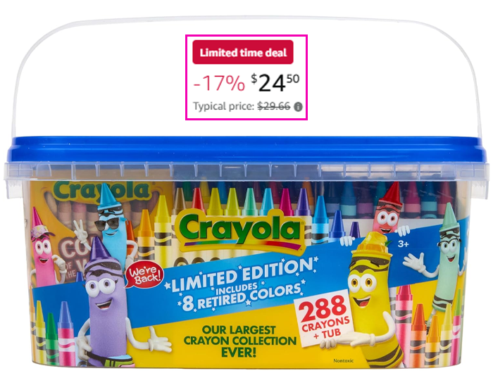 Crayola Crayon Tub – Limited Edition Colors (288ct) for $24.50 (Reg $29 ...