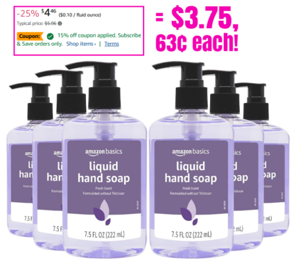 Amazon Basics Original Fresh Liquid Hand Soap with Moisturizers, 7.5 Fl ...