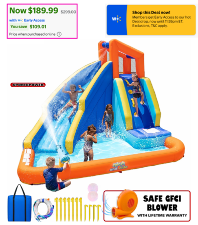 Sportspower Big Wave II Inflatable Water Slide with Climbing Wall ...