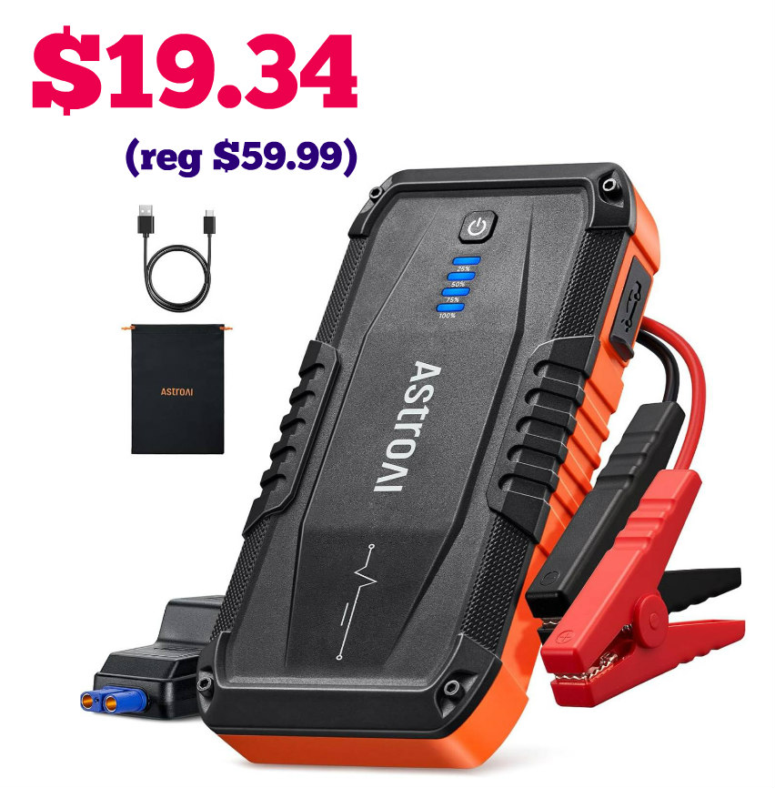 AstroAI Car Battery Jump Starter $19.34 (reg $59.99) | Utah Sweet Savings