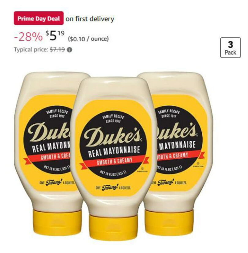 3-Pack Duke’s Real Mayonnaise Squeeze Bottles $5.19 or $5.80 | Utah ...