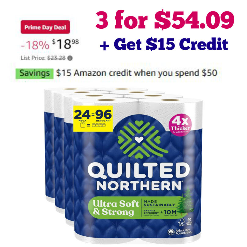 (3) 24-Pack Quilted Northern Ultra Soft & Strong Toilet Paper Packs $54 ...