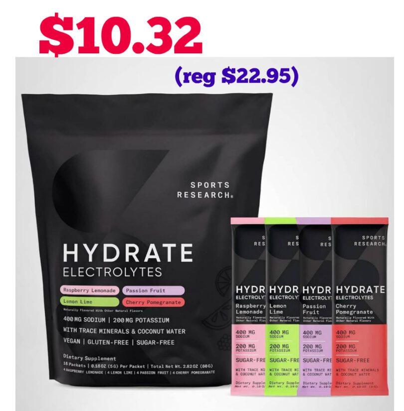 Sports Research Hydrate Electrolytes Packets as Little as 45¢ Each ...