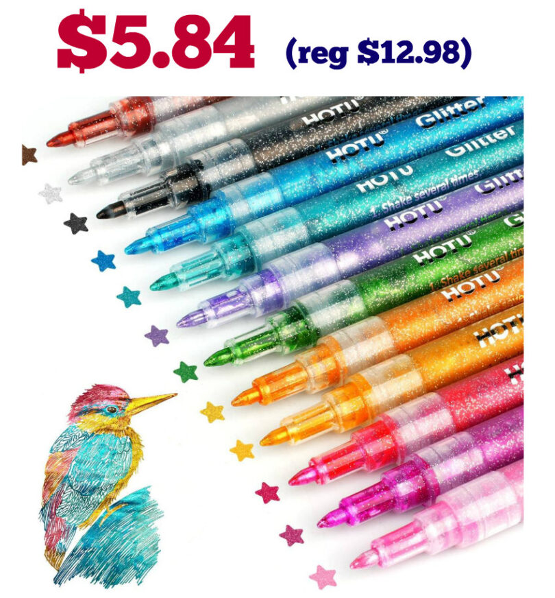 12-Pack Glitter 0.7mm Fine Tip Pens $5.84 (reg $12.98) | Utah Sweet Savings